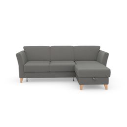 Sit & More sit&more Ecksofa &raquo;Visby L-Form&laquo; Wahlweise mit Bettfunktion und Bettkasten, frei im Raum stellbar grau