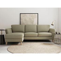 Home Affaire Ecksofa &raquo;MARSEILLE (242/152cm),L-Form, Rec. rechts/links&laquo; Massivholzbeine Eiche, Landhausstil, Wellenunterfederung beige 85% 