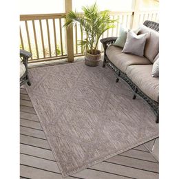 Carpet City Teppich &raquo;In-& Outdoorteppich Santorini 454, 3D-Effekt, Raute-Optik&laquo; rechteckig 5 mm H&ouml;he Wetterfest & UV-best&auml;ndig f&uuml;r Terrasse, Balkon, K&uuml;che, Flur 