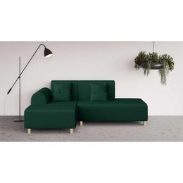 OTTO home Ecksofa &raquo;Suyala&laquo; L-Form mit Hocker gr&uuml;n 100% Polyester