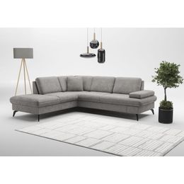 Sit & More sit&more Ecksofa &raquo;Morris Jubi L-Form, B: 238 cm&laquo; mit Armteilfunktion & 1 Zierkissen, optional Bettfunktion grau 100% Polyester
