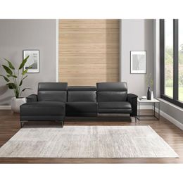 OTTO home Ecksofa &raquo;LUND, L-Form, 261cm, man. o. elektr. Relaxfunktion (mit USB-A)&laquo; und Kopfteilverstellung schwarz Kunstleder 100% Polyurethan