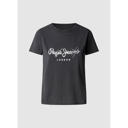 Pepe Jeans Damen T-Shirt &raquo;LETICIA&laquo; mit Strass-Steinen schwarz XS (34)