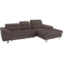 COTTA Ecksofa &raquo;Driver L-Form&laquo; mit Kopfteilverstellung, wahlweise mit Bettfunktion & Bettkasten braun Struktur (100% Polyester);Chenille (90% Polyester