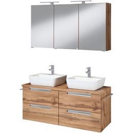 Welltime Badm&ouml;bel-Set &raquo;Malibu&laquo; Set, 2 Stk. tlg. braun MDF
