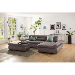 Home Affaire Ecksofa &raquo;Avesa L-Form&laquo; Wahlweise mit Armteilvertsellung und Bettfunktion, B/T/H: 300/172/80cm braun 100% Polyester