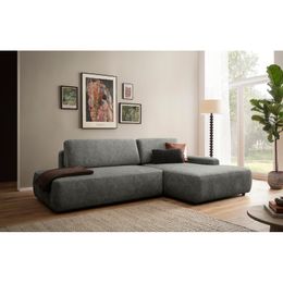 Home Affaire Ecksofa &raquo;TORGE, Schlafsofa Cord, Samtvelours u. Strukur fein, Couch in L-Form&laquo; Schlaffunktion und Bettkasten, Liegefl&auml;che: 210x125 cm, 
