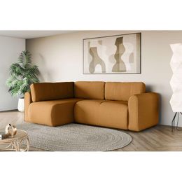 OTTO home Ecksofa &raquo;Zacharia wahlweise Schlafsofa mit Bettkasten, B/T/H 250/166/86 cm&laquo; L-Form mit Wellenunterfederung, Ottomane rechts oder links 