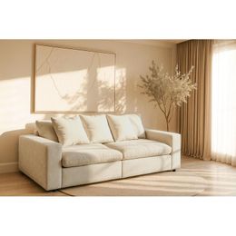 Home Affaire 3-Sitzer &raquo;Venslev&laquo; Lounge-Sofa, mit extra tiefer Sitzfl&auml;che und losen Kissen beige 100% PES