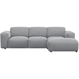 FLEXLUX Ecksofa &raquo;Lucera Chaislongue rechts oder links, L-Form, bequem&laquo; modern & anschmiegsam, Kaltschaum, Stahl-Wellenunterfederung grau 100% 