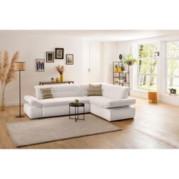 Home Affaire Ecksofa &raquo;Avesa L-Form&laquo; Wahlweise mit Arm- und Bettfunktion, B/T/H: 275/211/80 cm beige 95% Polyester, 5% Polyacryl