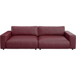 Musterring Big-Sofa &raquo;LUCIA&laquo; in vielen Qualit&auml;ten und 4 unterschiedlichen N&auml;hten, 2,5-Sitzer rot Flachgewebe FLORIS (100% Polyester);Flachgewebe VALMONT (60% 