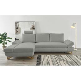 Home Affaire Schlafsofa &raquo;City/Giron&laquo; komfortable Bettfunktion (Liegefl&auml;che 245 x 138 cm), sowie Bettkasten grau 100% PES;Atmungsaktives Gewebe;Easy 