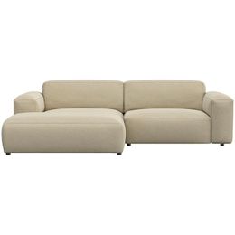 FLEXLUX Ecksofa &raquo;Lucera Chaislongue rechts oder links, L-Form, bequem&laquo; modern & anschmiegsam, Kaltschaum, Stahl-Wellenunterfederung beige 100% 