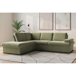 Sit & More sit&more Ecksofa &raquo;Moreno L-Form, B: 238 cm&laquo; mit Armteilverstellung, optional Bettfunktion gr&uuml;n 100% Polyester