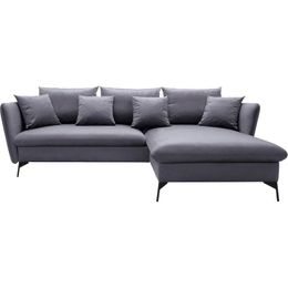 OTTO home Ecksofa &raquo;LIVORNO,258 cm, L-Form,&laquo; Schlaffunktion u. Bettkasten (139/224cm), Samt, Struktur, Webstoff schwarz 100% Polyester;PU-Schaum und 