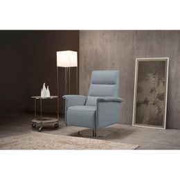 Egoitaliano Sessel &raquo;Kelly Designsessel, Clubsessel & Relaxsessel, bequem, zeitlos elegant&laquo; drehbar, manuelle Relaxfunktion mit Push-Back-Mechanismus blau Leder 