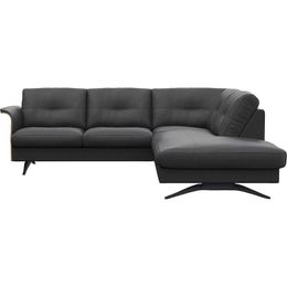 FLEXLUX Ecksofa &raquo;Glow, super bequem durch hochwertigem Sitzaufbau mit Federkern, L-Form&laquo; Modernes skandinavisches Design schwarz 100% Echteder