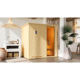 Weka Sauna &raquo;Elementsauna HALMSTAD 1&laquo; vorgefertigte Elemente, moderne Ganzglast&uuml;r beige