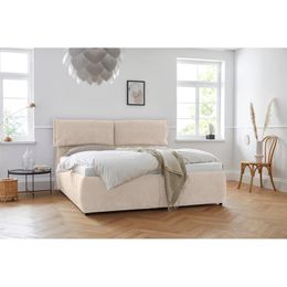 Home Affaire Polsterbett &raquo;Jenson&laquo; als Bettgestell oder mit 3 Matratzenarten und H&auml;rtegraden beige Struktur weich (85% Polyester/15% Nylon)
