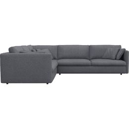 FLEXLUX Ecksofa &raquo;Lovane, elegant und zeitlos, bequem, L-Form&laquo; Weich & anschmiegsam, gro&szlig;e Sitztiefe auf Kaltschaum, Dekokissen inkl. blau 62% 