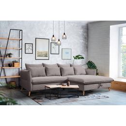 exxpo - sofa fashion Ecksofa &raquo;WALPY, elegant & modern, bequem, schmale Armlehnen, Breite 274cm&laquo; L-Form, wahlweise mit Bettfunktion und Bettkasten, in 