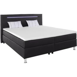 Collection AB Boxspringbett &raquo;London, inklusive Topper und Kissen, mit LED-Beleuchtung&laquo; Boxspringbett erh&auml;ltlich in 90cmx200cm, 140cmx200cm & 