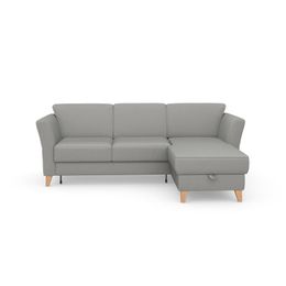 Sit & More sit&more Ecksofa &raquo;Visby L-Form&laquo; Wahlweise mit Bettfunktion und Bettkasten, frei im Raum stellbar silber