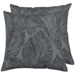 GO-DE Dekokissen &raquo;Klara&laquo; 2er Set, 48x48 cm grau Baumwolle, Polyester