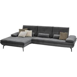 Die PlanBar Ecksofa &raquo;MP-IN23002 L-Form&laquo; wahlweise mit Armteil- und Sitztiefenverstellung schwarz 100% Recyceltes Polyester