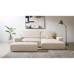 Home Affaire Polsterecke &raquo;SHERWOOD XXL tief, L-Form, Schlaffunktion, Bigsofa, Cord, Leinenoptik&laquo; stellbar zum Schlafsofa (Krokodilverbinder), Cord, 