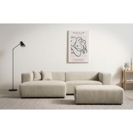Home Affaire Polsterecke &raquo;BAKELS, Ecksofa-Set mit Hocker, L-Form mit Schlaffunktion&laquo; Ecksofa-Set (incl. Hocker) im trendigen Megacord braun