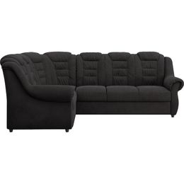 Home Affaire Ecksofa &raquo;Boston L-Form&laquo; mit hoher R&uuml;ckenlehne, wahlweise mit Bettfunktion & Stauraum grau 100% Polyester