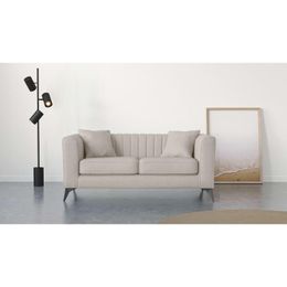 Home Affaire 2-Sitzer &raquo;MATTHEW elegantes Designsofa, Ma&szlig;e B/T/H: 170/86/74 cm&laquo; Steppung im R&uuml;cken, lose Sitzkissen, incl. Zierkissen beige 100% 
