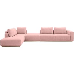 Musterring Wohnlandschaft Anreihsofa mit Armlehne rechts, Eckteil links mit Kissen & Hocker 100% Polyester