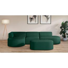 OTTO home Ecksofa &raquo;EIVIND Designer Sofa mit Ottomane rechts/links, B/T/H: 343/159/72 cm&laquo; L-Form mit Wellenunterfederung, auch in Feincord und Boucl&eacute; 