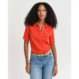 Gant Damen Poloshirt &raquo;SLIM SHIELD KA PIQUE POLO&laquo; mit grafischer Logostickerei auf der Brust orange XS