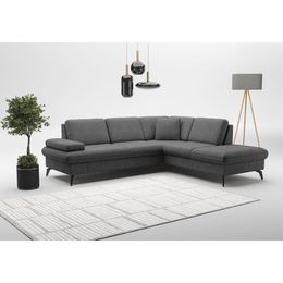 Sit & More sit&more Ecksofa &raquo;Morris Jubi L-Form, B: 238 cm&laquo; mit Armteilfunktion & 1 Zierkissen, optional Bettfunktion grau 95% Polyester, 5% Polyamid