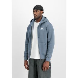 Alpha Industries Herren Kapuzensweatjacke &raquo;Basic Zip Hoody SL&laquo; Baumwollmischung, regular fit blau M