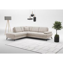 Sit & More sit&more Ecksofa &raquo;Morris Jubi L-Form, B: 238 cm&laquo; mit Armteilfunktion & 1 Zierkissen, optional Bettfunktion beige 100% Polyester