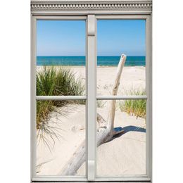 queence Wandsticker &raquo;D&uuml;ne&laquo; Wandsticker, Wandbild, selbstklebend, 3D, Fenster beige