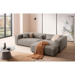LeGer Home by Lena Gercke Ecksofa &raquo;PIARA XXL, Big-Sofa, Cord, Leinenoptik o. Strukturstoff, L-Form&laquo; wahlweise Ottomane rechts/links, Kedernaht, extra 