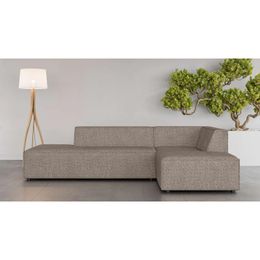 OTTO home Ecksofa &raquo;Ecksofa Cavan mit Ottomane links oder rechts bestellbar&laquo; L-Form mit Wellenunterfederung, Ma&szlig;e B/T/H: 270/180/72 cm grau 100% 