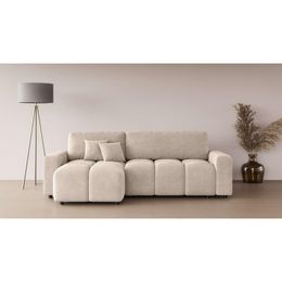 Home Affaire Ecksofa &raquo;FELICI, Schlafsofa 233cm, L-Form mit Recamiere beidseitig montierbar&laquo; Designsofa mit Bettfunktion und Bettkasten, Ma&szlig;e B/T/H: 