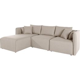 OTTO home Ecksofa &raquo;N&ouml;re L-Form&laquo; 3 Teile, in vielen Bezugsqualit&auml;ten und Farben. Modulteile s. "N&ouml;re" beige Samtoptik (100% Polyester);Struktur (100% 