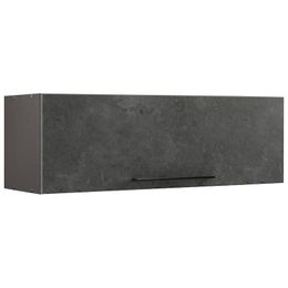 KOCHSTATION Klapph&auml;ngeschrank &raquo;KS-Tulsa&laquo; 100 cm breit, mit 1 Klappe, schwarzer Metallgriff, MDF Front grau