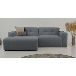 OTTO home Ecksofa &raquo;Tapley&laquo; Breite 221 cm,Boucle, Struktur fein, mit Knopfsteppung, bodentief grau 100% polyester
