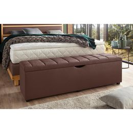 Home Affaire Hockerbank &raquo;Checked&laquo; mit Stauraum, Breite 120 cm und 160 cm, als Bettbank geeignet braun Struktur fein (100% Polyester) f&uuml;r Bett Classico