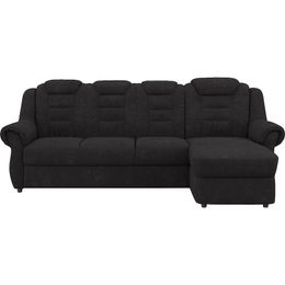 Home Affaire Ecksofa &raquo;Boston L-Form&laquo; mit hoher R&uuml;ckenlehne, wahlweise mit Bettfunktion schwarz 100% Polyester