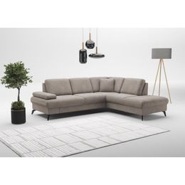 Sit & More sit&more Ecksofa &raquo;Morris Jubi L-Form, B: 238 cm&laquo; mit Armteilfunktion & 1 Zierkissen, optional Bettfunktion grau 100% Polyester